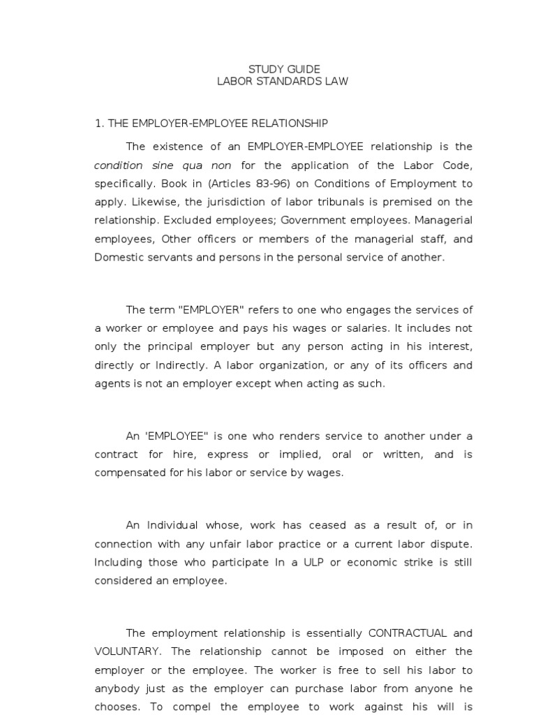 Labor Standards Study Guide2 | PDF | Overtime | Apprenticeship