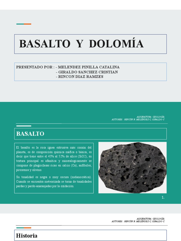 Basalto y Dolomía | PDF | Basalto | Caliza