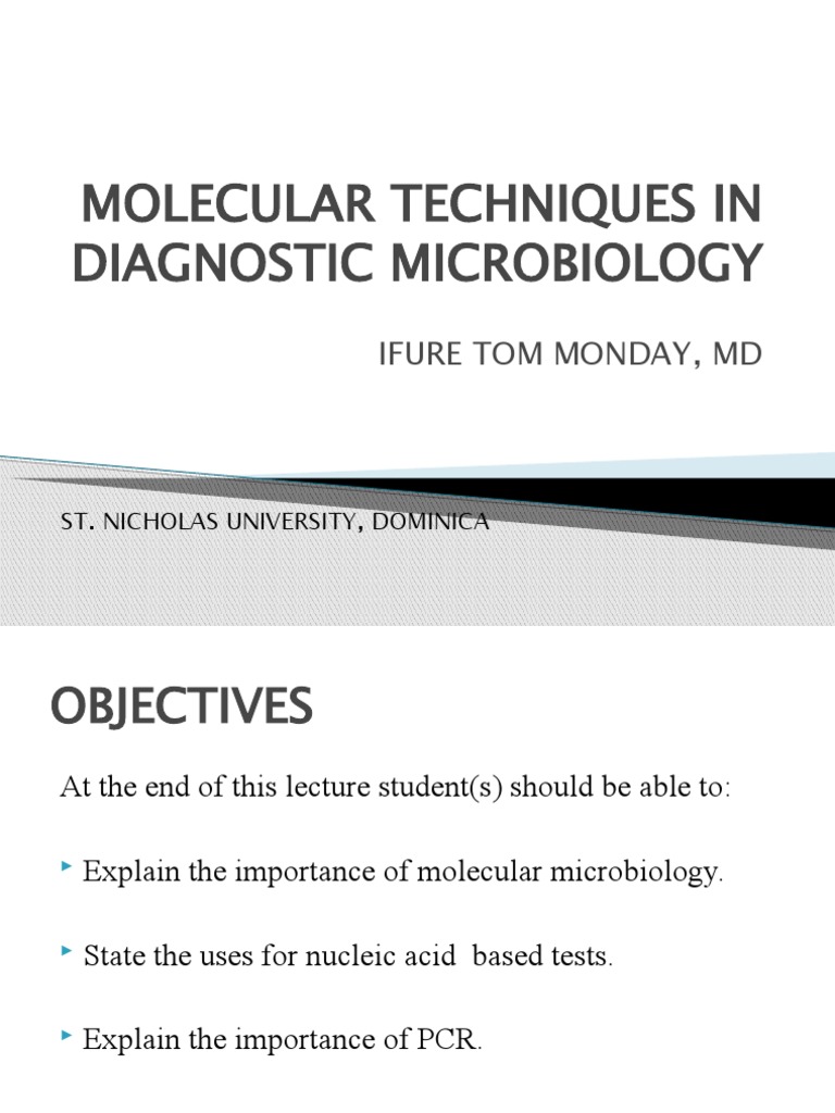 Rev. Lect 2. MOLECULAR TECHNIQUES IN DIAGNOSTIC MICROBIOLOGY | Download ...