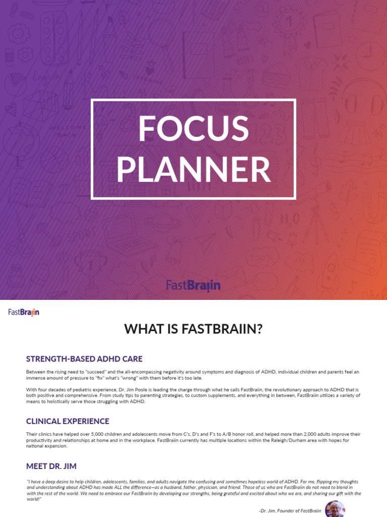FastBraiin Focus Planner Digital | PDF | Attention Deficit ...