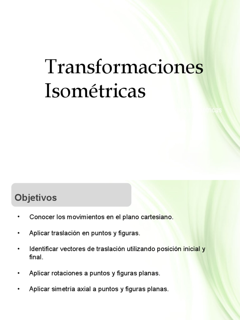 Transformaciones Isométricas | PDF | Rotación | Simetría