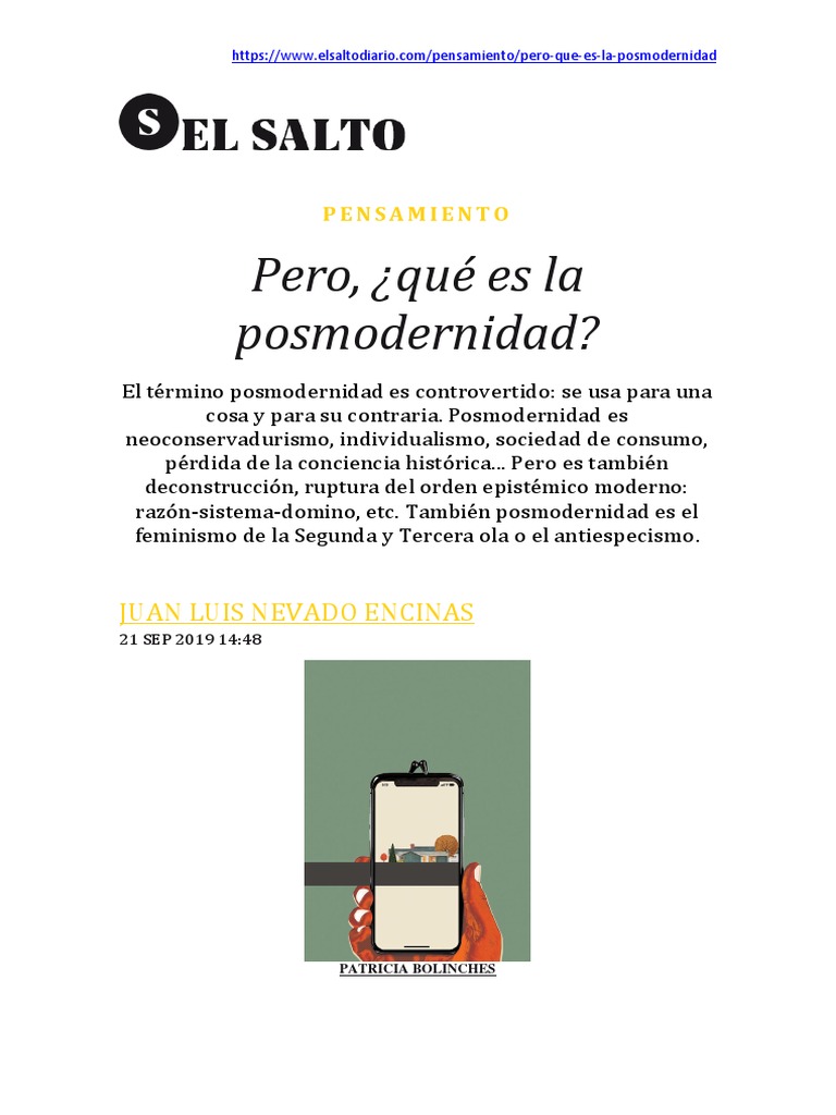 Pero Que Es La Posmodernidad | PDF | Karl Marx | Modernidad