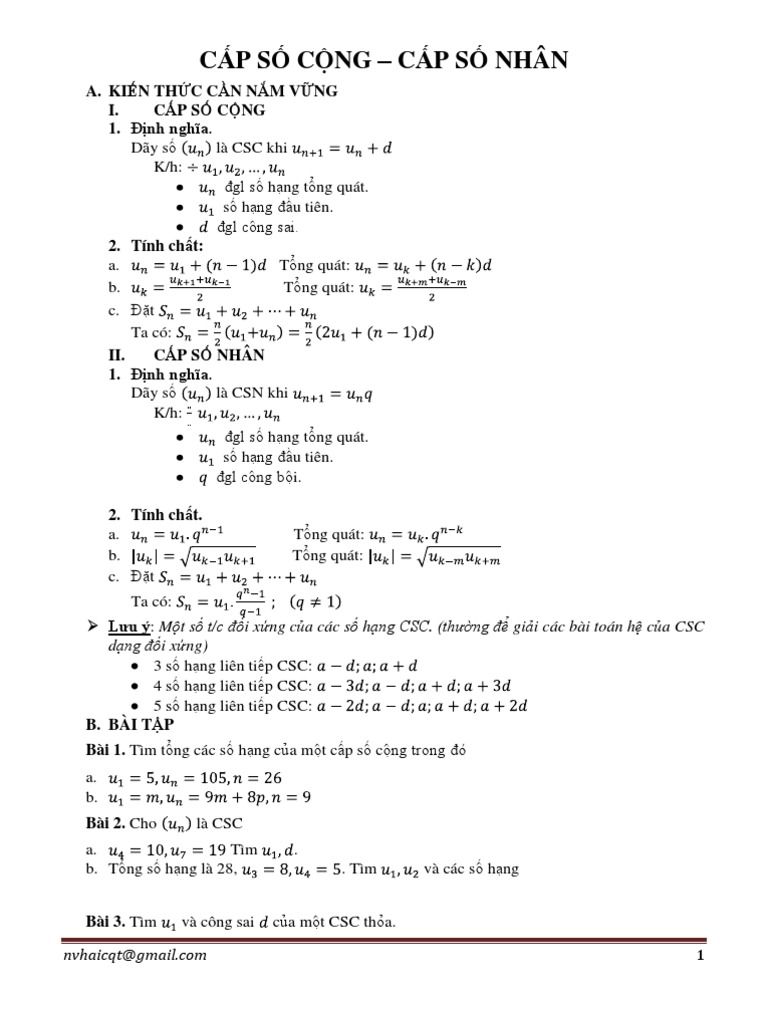 BT Cap So Cong Cap So Nhan | PDF