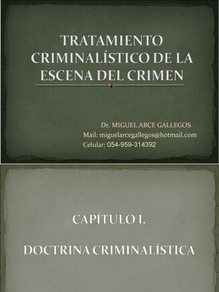 Tratamiento Criminalistico de La Escena Del Crimen | PDF | Ciencia ...