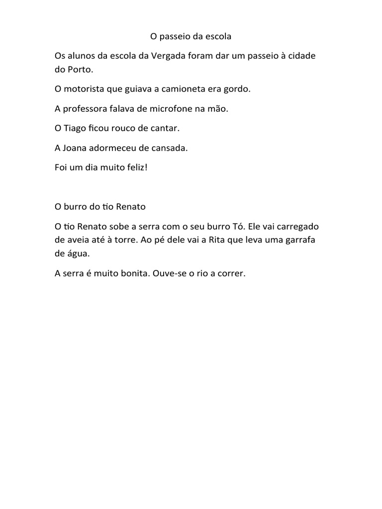 Texto O Passeio Da Escola | PDF