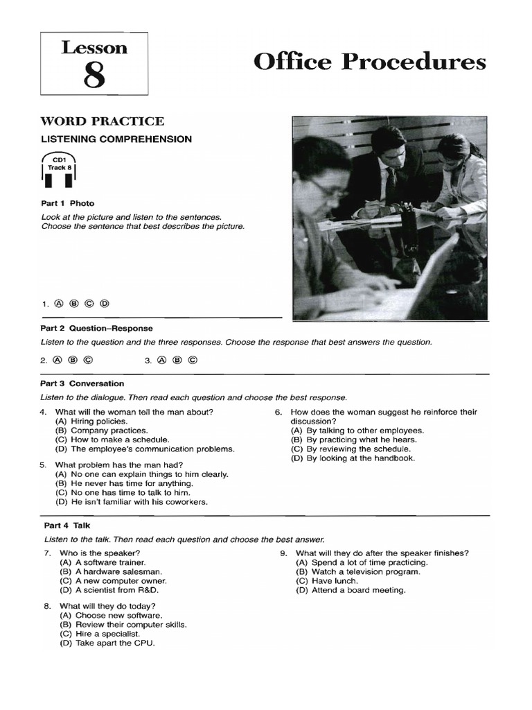 Lesson 8 - Office Procedures | PDF