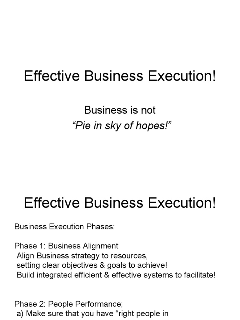 Phases of Effective Business Execution | PDF | Finance & Money Management
