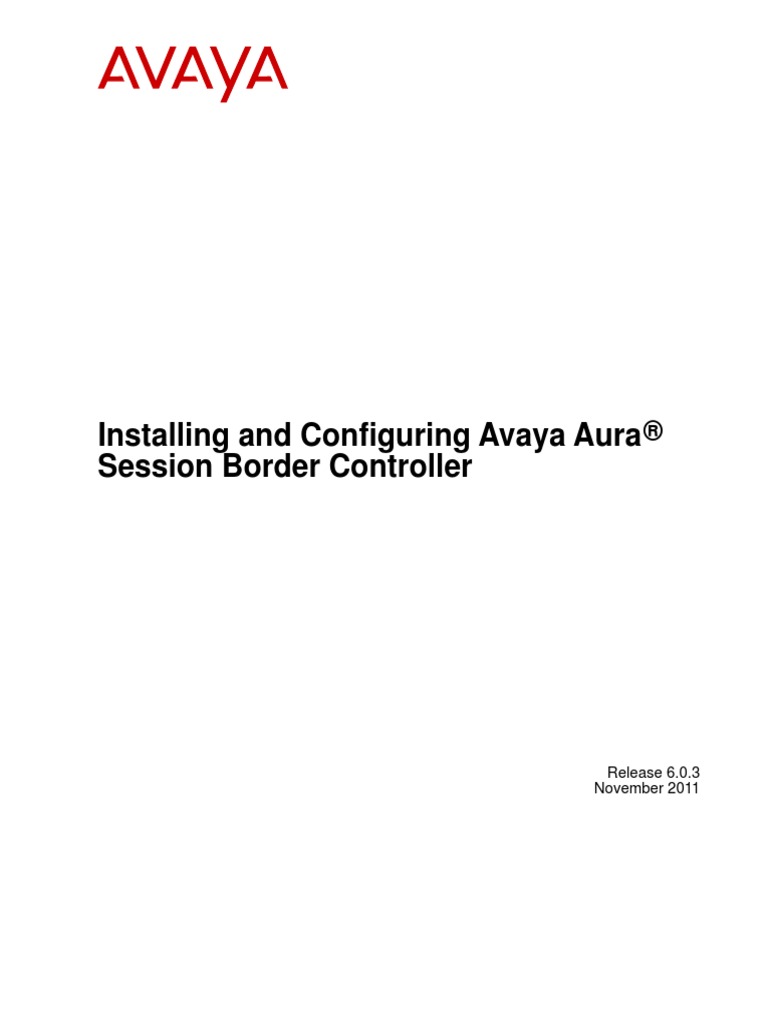Installing and Configuring Avaya Aura Session Border Controller | PDF ...
