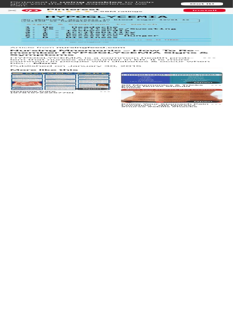 Nursing Mnemonic - How To Remember HYPOGLYCEMIA Signs & Symptoms ...