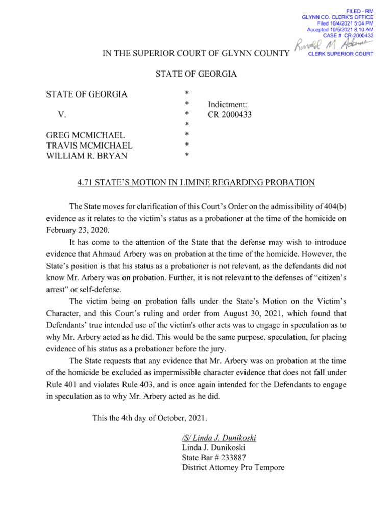 4.71 States Motion in Limine Regarding Probation | PDF | Criminal Law ...