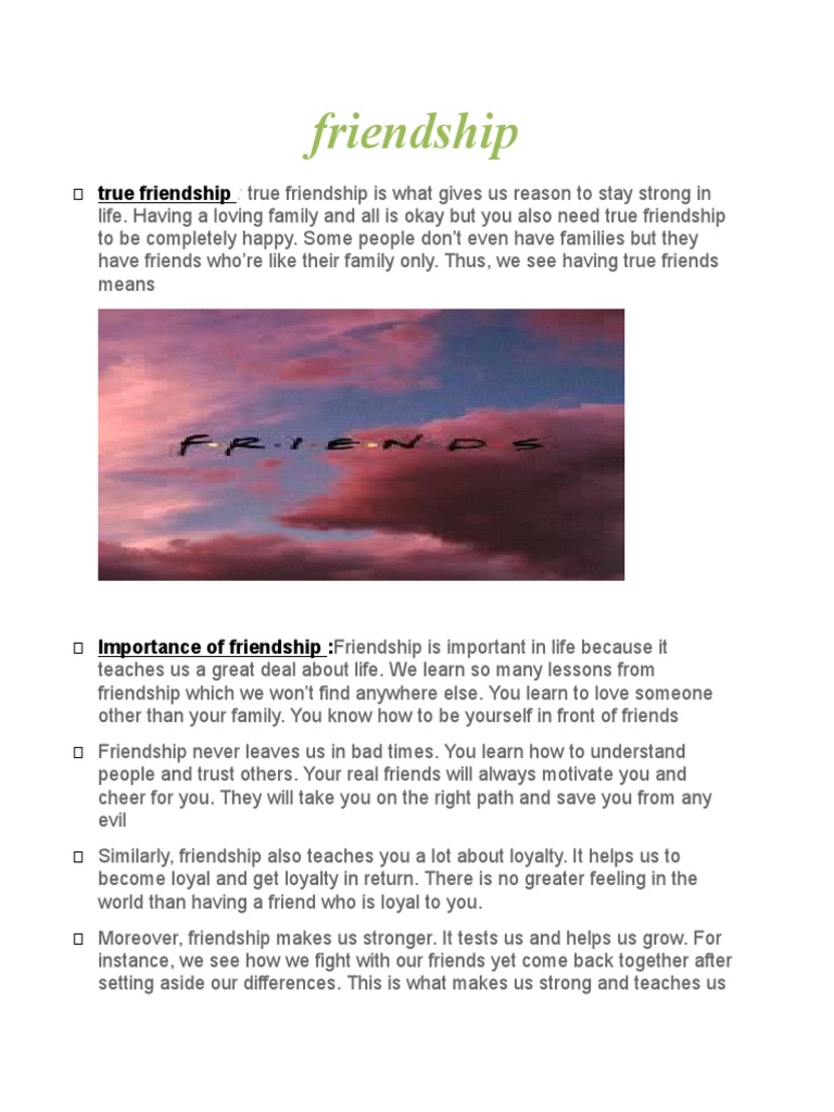 True Friendship | PDF | Friendship | Psychology