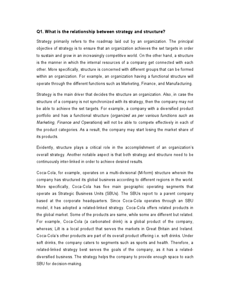 Strategy-Structure Relationship in Organizations | PDF | Organizational ...