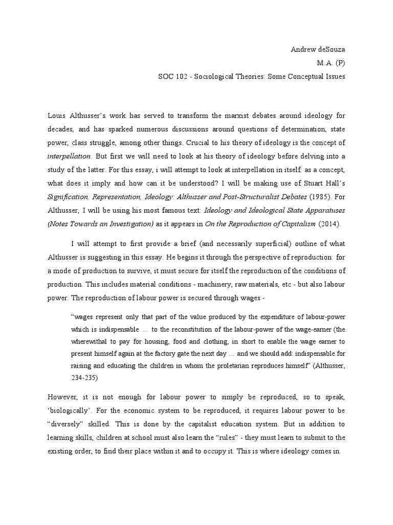 Interpellation | PDF | Ideologies | Louis Althusser