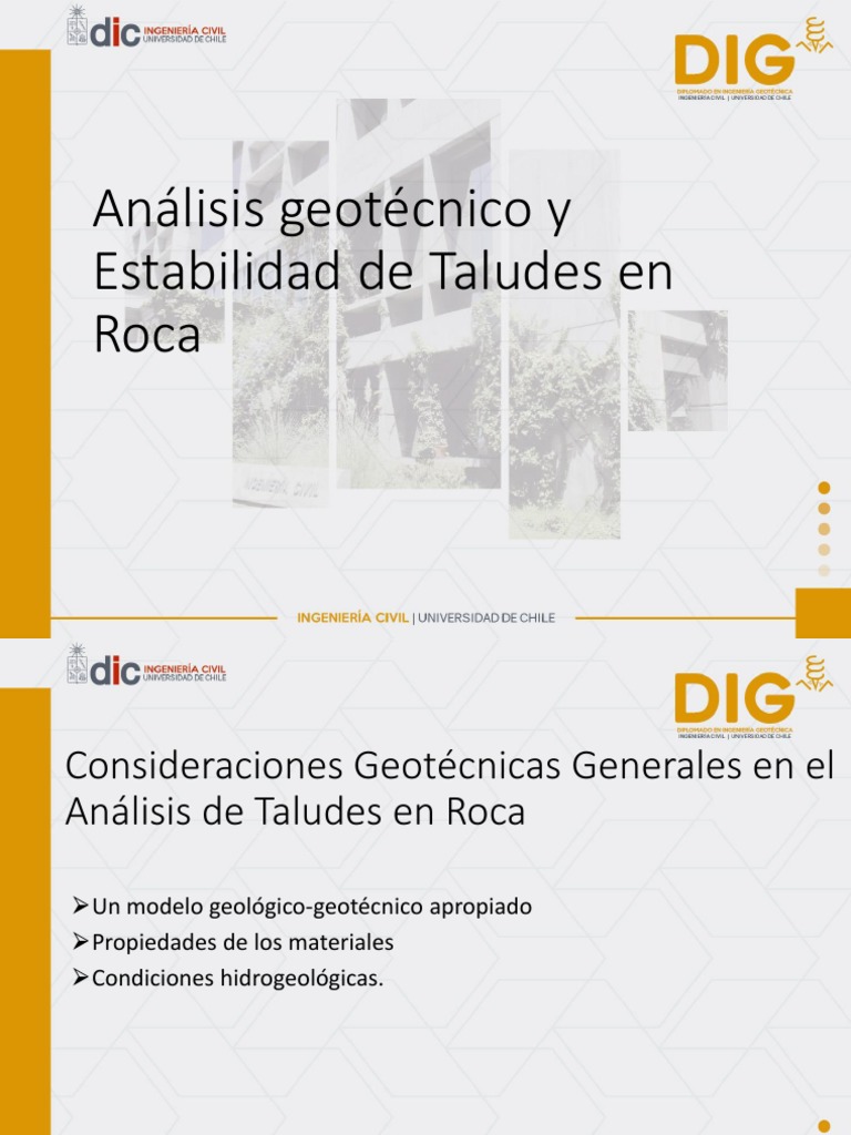 DIG 9 10 An Lisis Geot Cnico y Estabilidad en Taludes Rocosos | PDF | Física Aplicada e ...