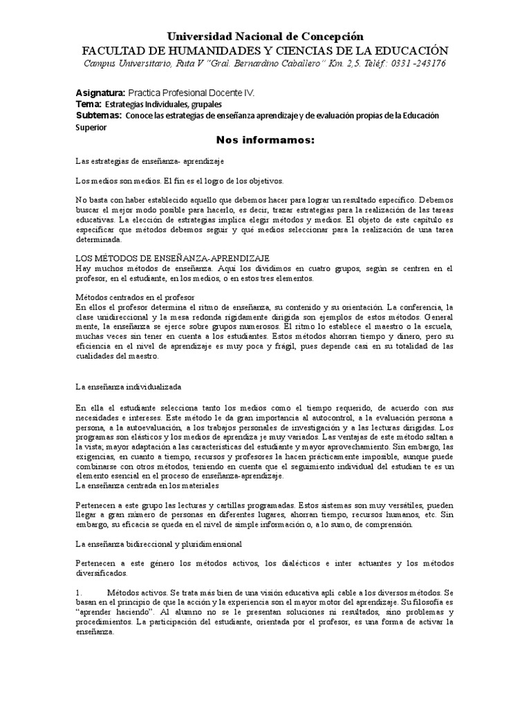 Practica - Estrategias de Ense Anza Aprendizaje | PDF | Maestros | Aprendizaje