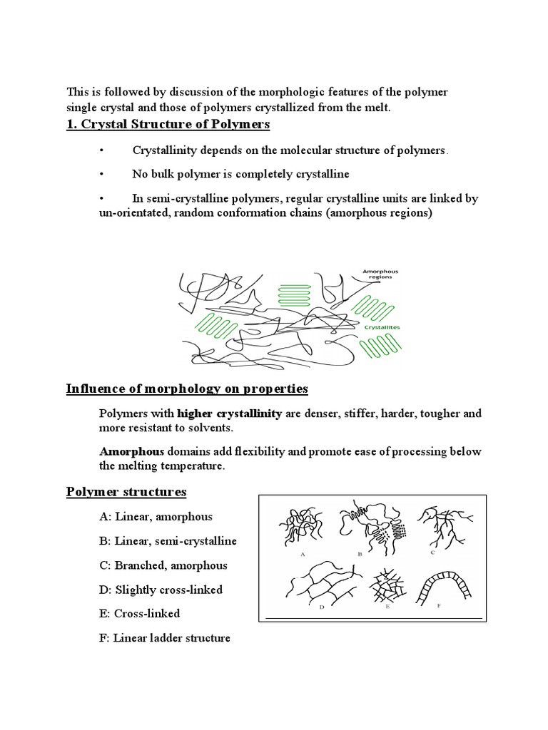 Morphology of Polymers | Download Free PDF | Polymers | Building ...