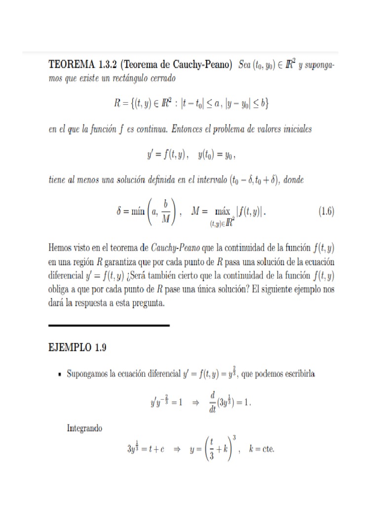 Teorema de Cauchy - Peano | PDF