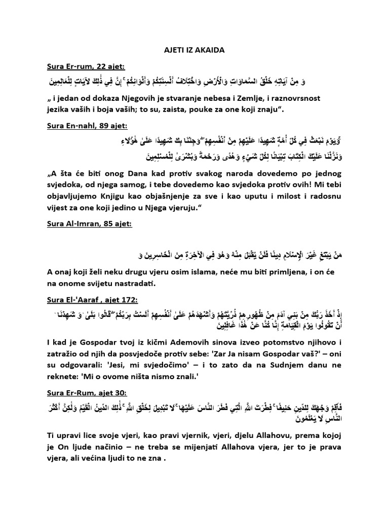Ajeti Iz Akaida | PDF