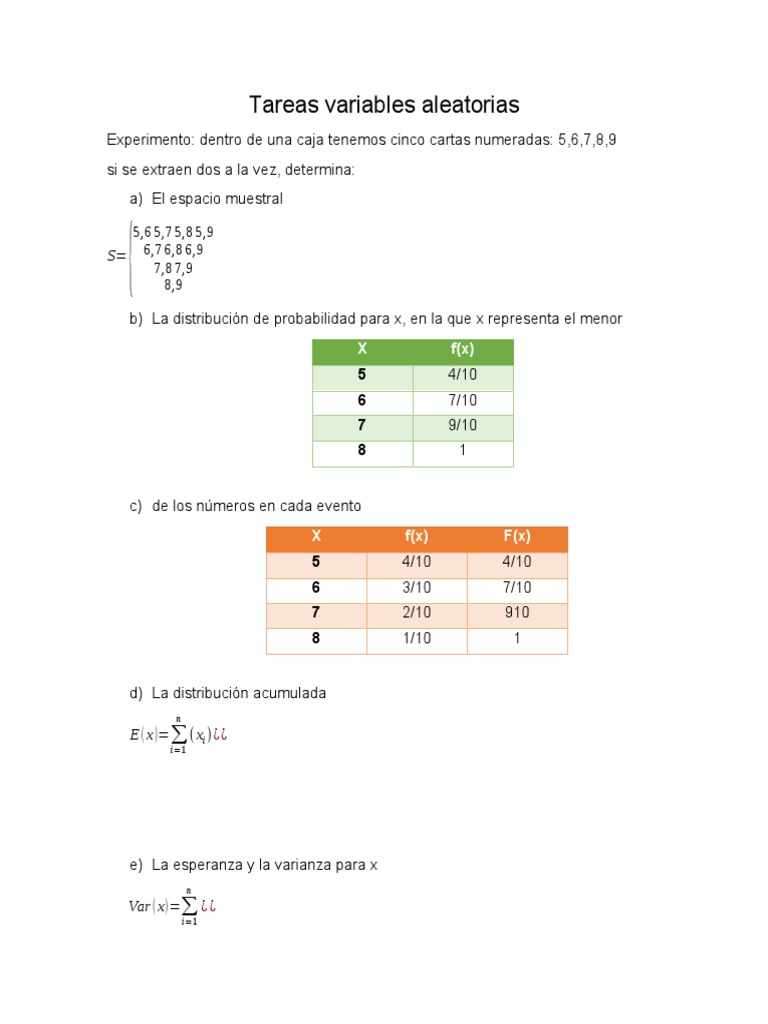 Tareas de Probabilidad y Estadística | PDF