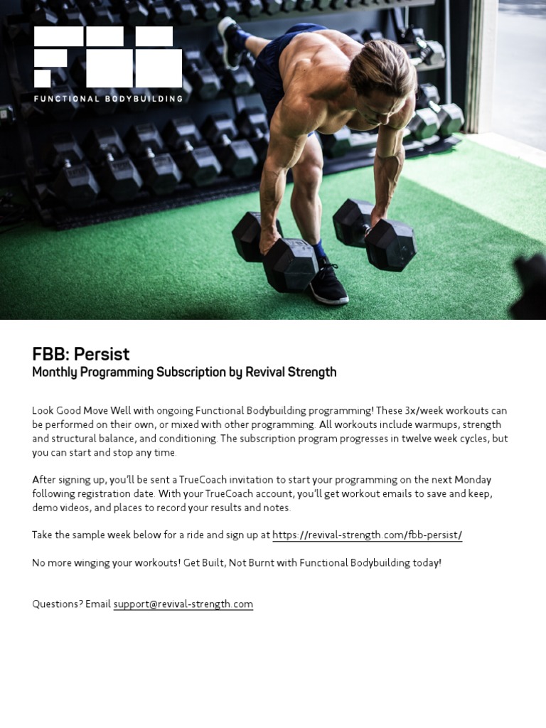 FBB: Persist: Monthly Programming Subscription by Revival Strength ...