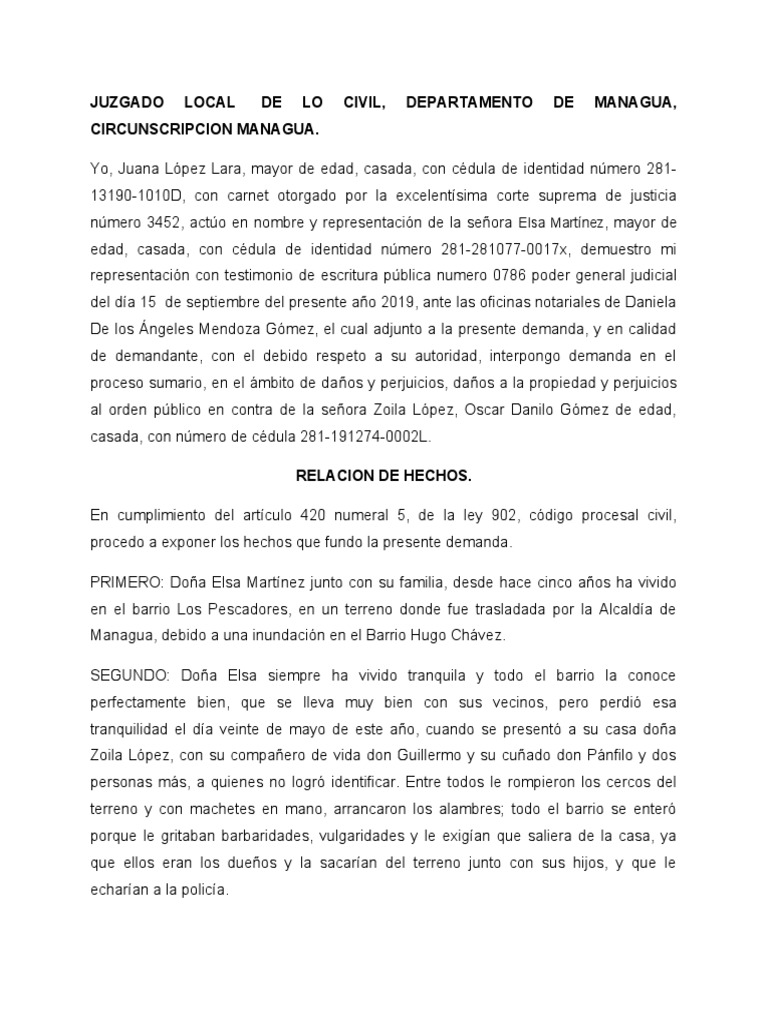 Escrito de Demanda Civil | PDF | Demanda judicial | Ley procesal