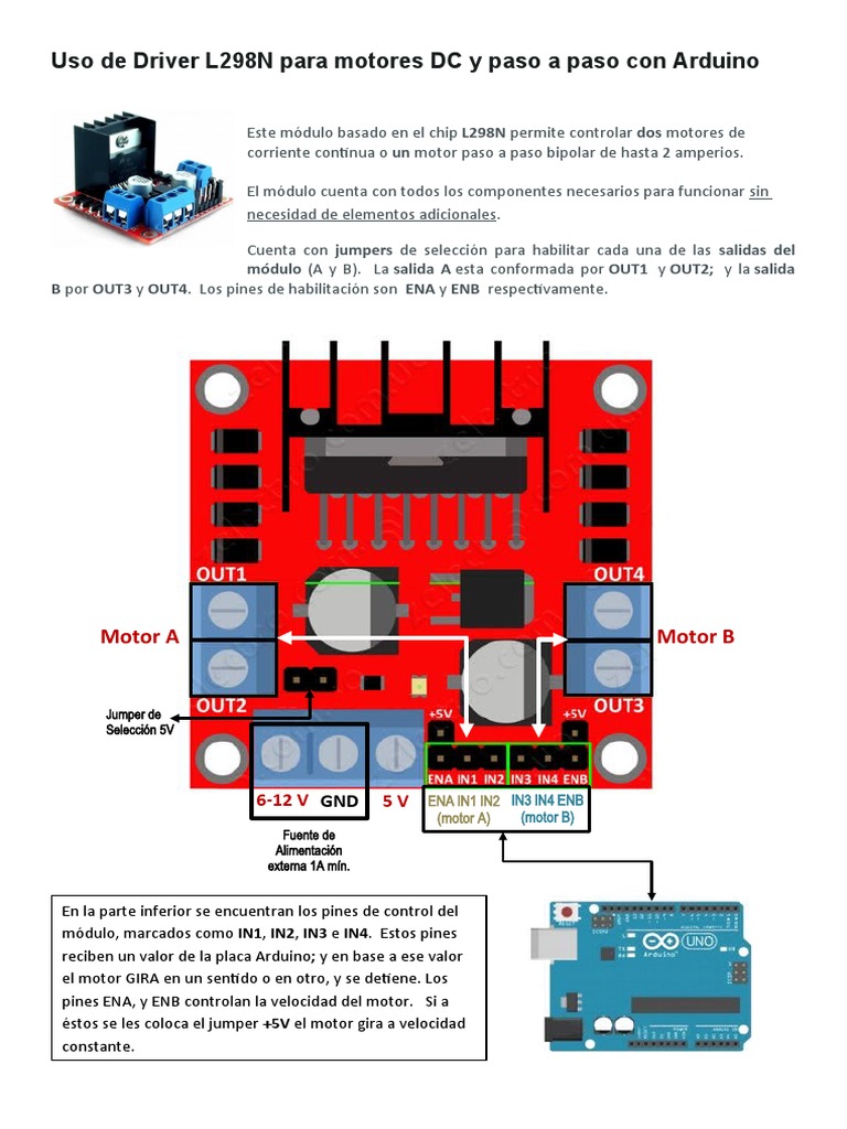BASICO Uso de Driver L298N para Motores DC y Paso A Paso Con Arduino ...