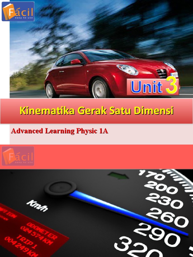 Kinematika Gerak Satu Dimensi: Dasar dan Contoh | PDF