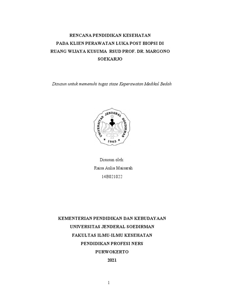 Minggu 4 - Sap Pendkes Perawatan Luka Biopsi - I4b021022 - Raisa Aulia ...