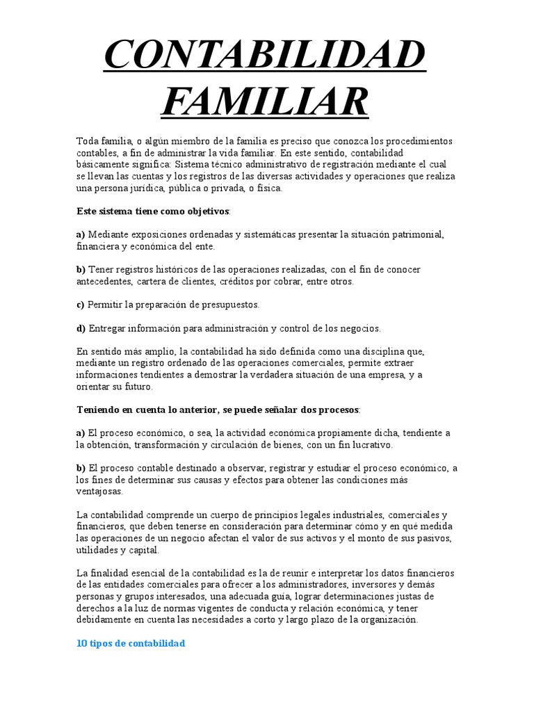 Guía de Contabilidad Familiar | PDF | Contabilidad | Economias
