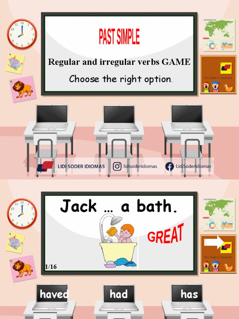 Regular and Irregular Verbs GAME: Choose The Right Option | PDF