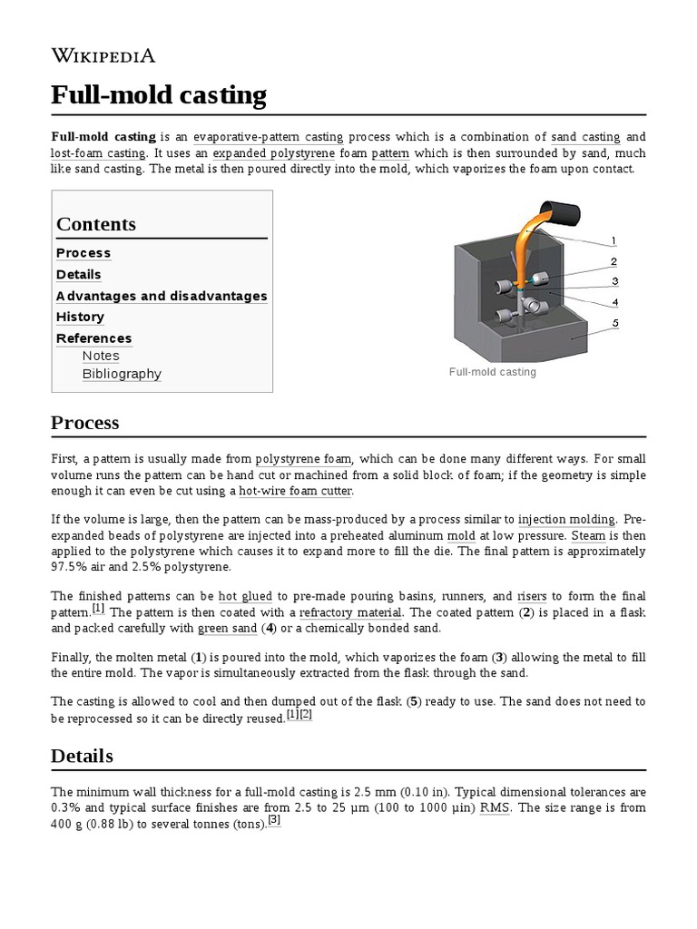 Full-Mold Casting | PDF | Casting (Metalworking) | Materials