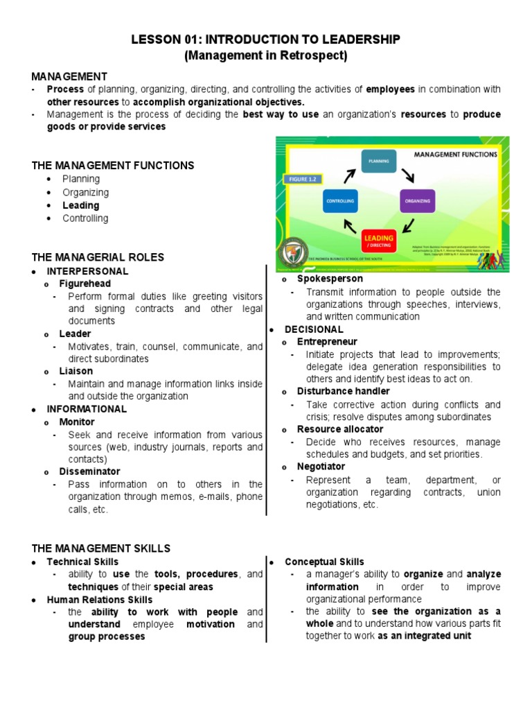 Lesson 01 - Introduction To Leadership | PDF | Leadership | Human Nature
