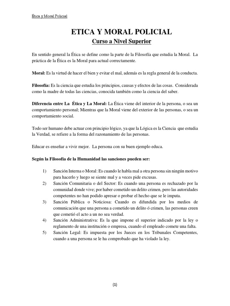 Asig Etica Y Moral Policial Pdf Moralidad Autoestima