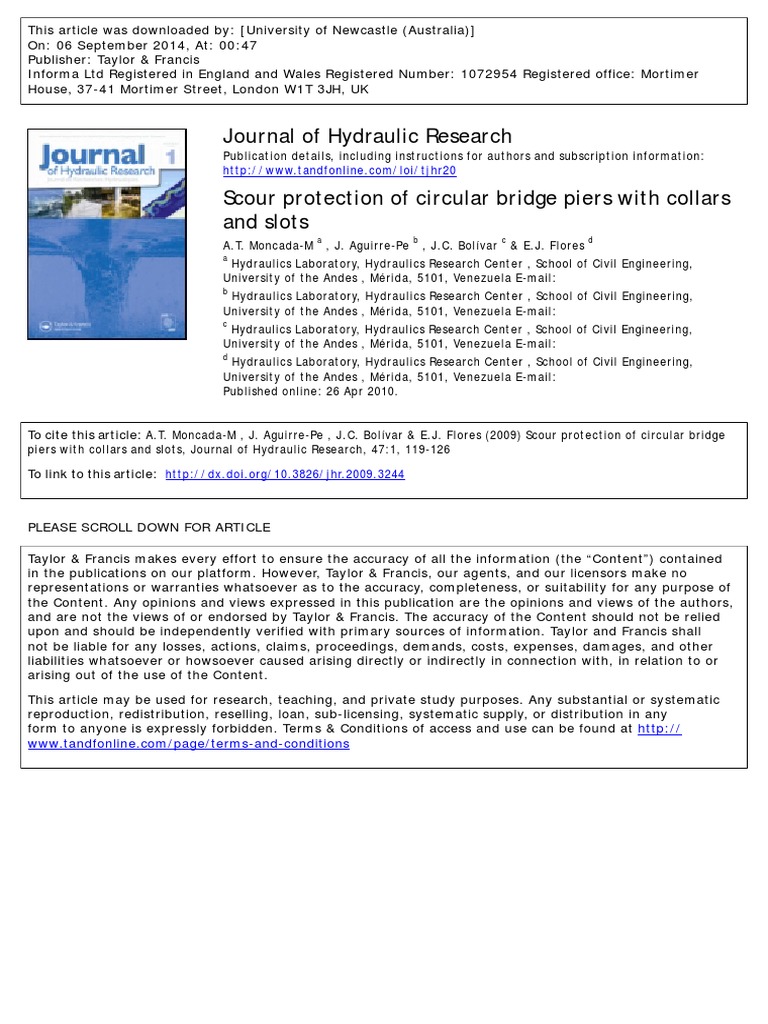 Scour Protection of Circular Bridge Piers With Collars and Slots | PDF ...