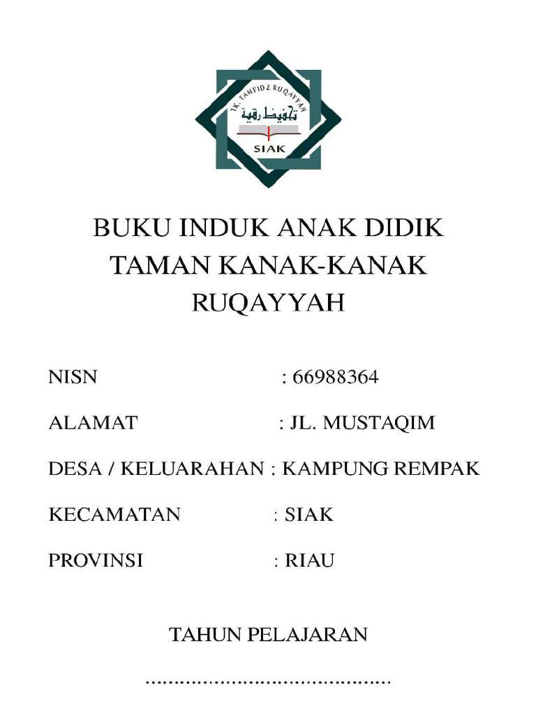 Cover Buku Induk Paud | PDF