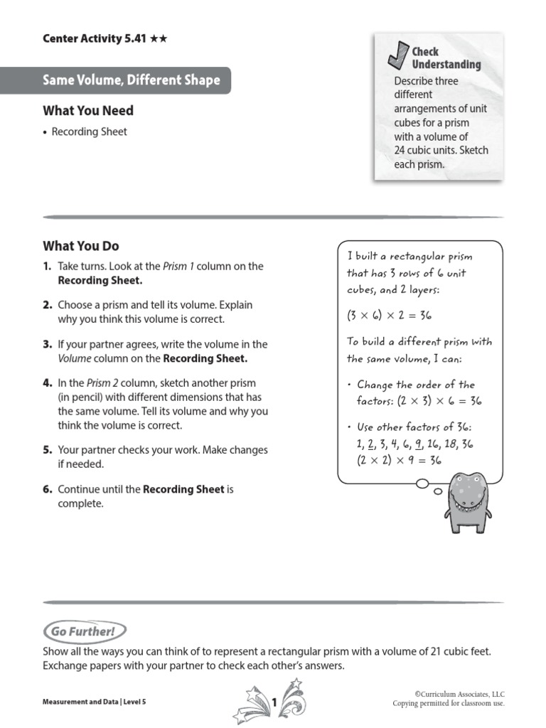 Same Volume, Different Shape: What You Need | PDF | Volume | Area