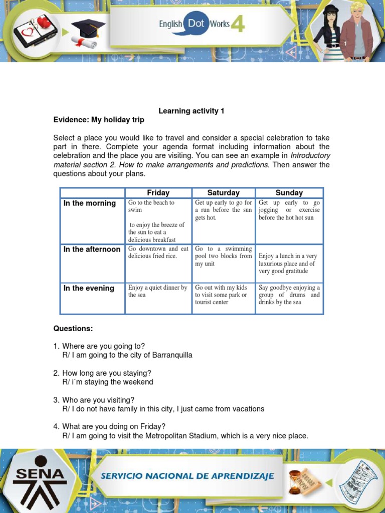 Holiday Trip Agenda to Barranquilla | PDF