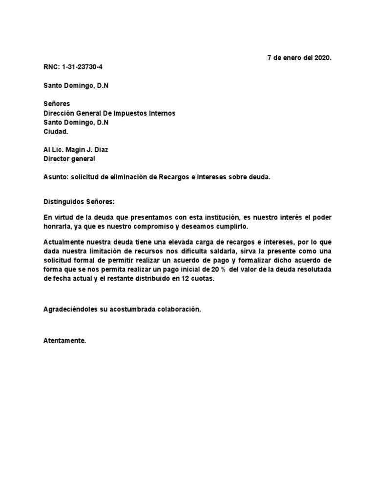 Solicitud Dgii | PDF