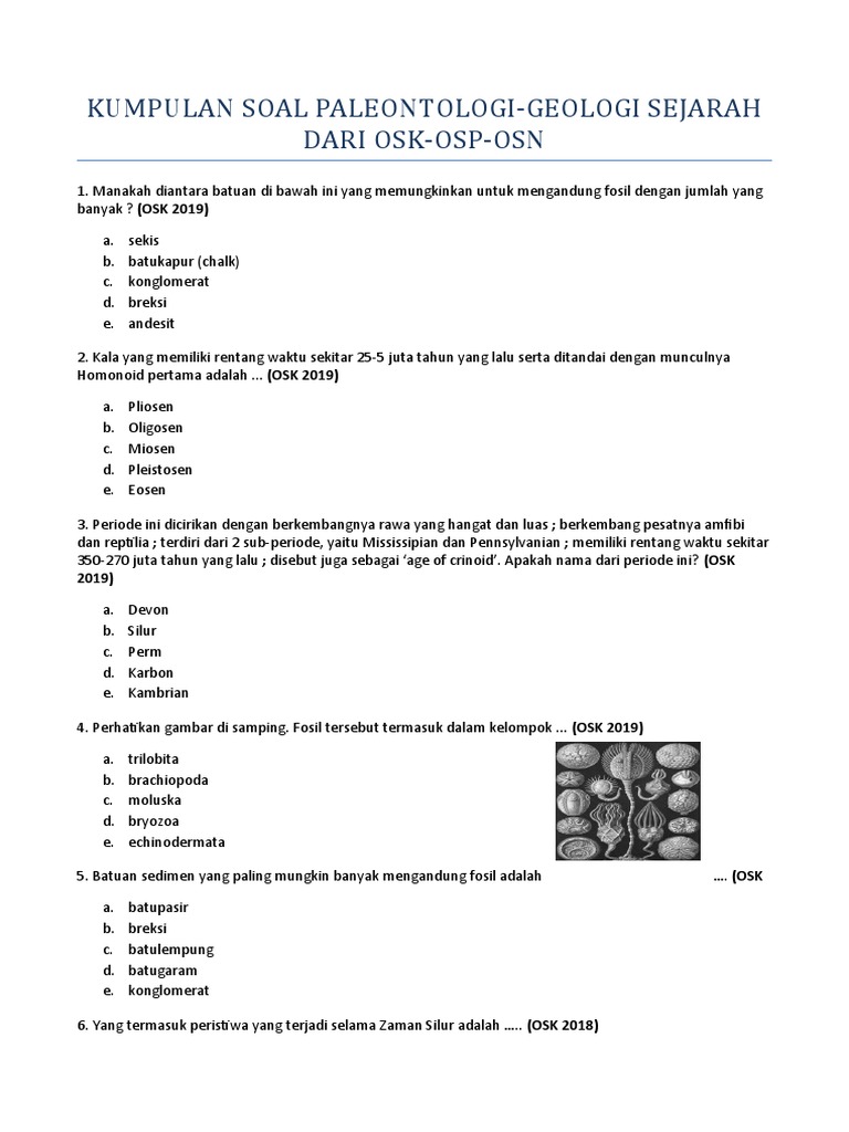Kumpulan Soal Paleo-Sajarah Osk-Osp | PDF