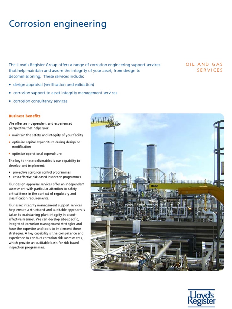 Corrosion Engineering Services Overview | PDF | Risk | Corrosion