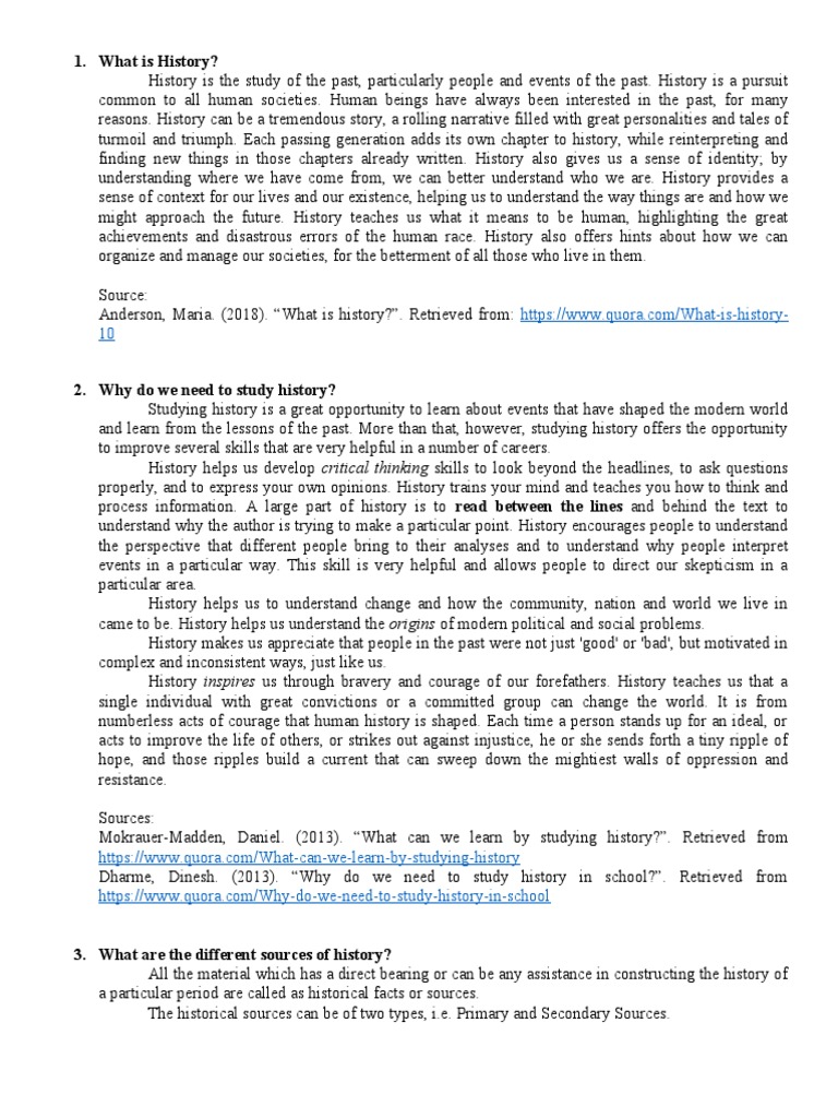 What Is History? | PDF | Primary Sources | Truth