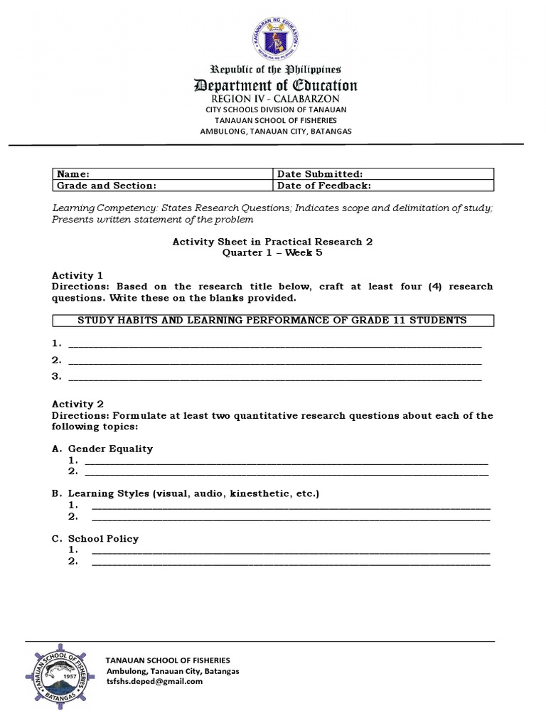 PR2 Additional Activity Sheet (1st QTR) | Download Free PDF | Verb ...
