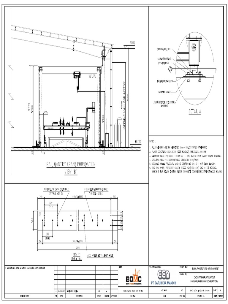 Rail Gantry Crane Foundation - Option 3 - Rev.a | PDF