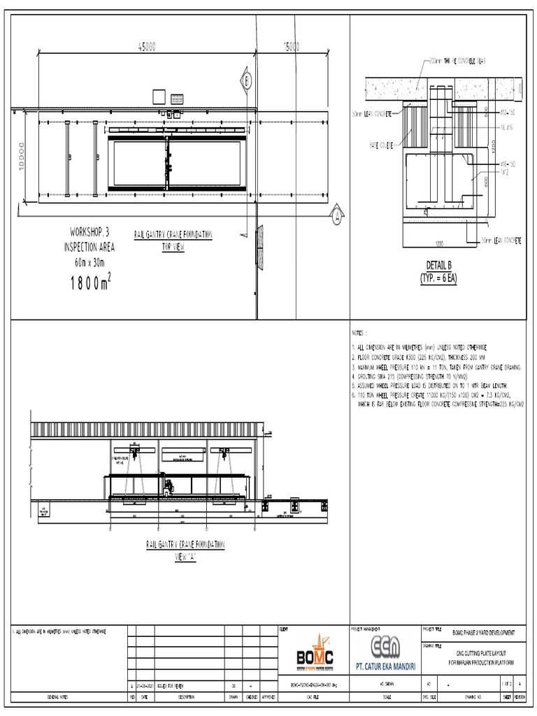 Rail Gantry Crane Foundation - Option 3 - Rev.A | PDF