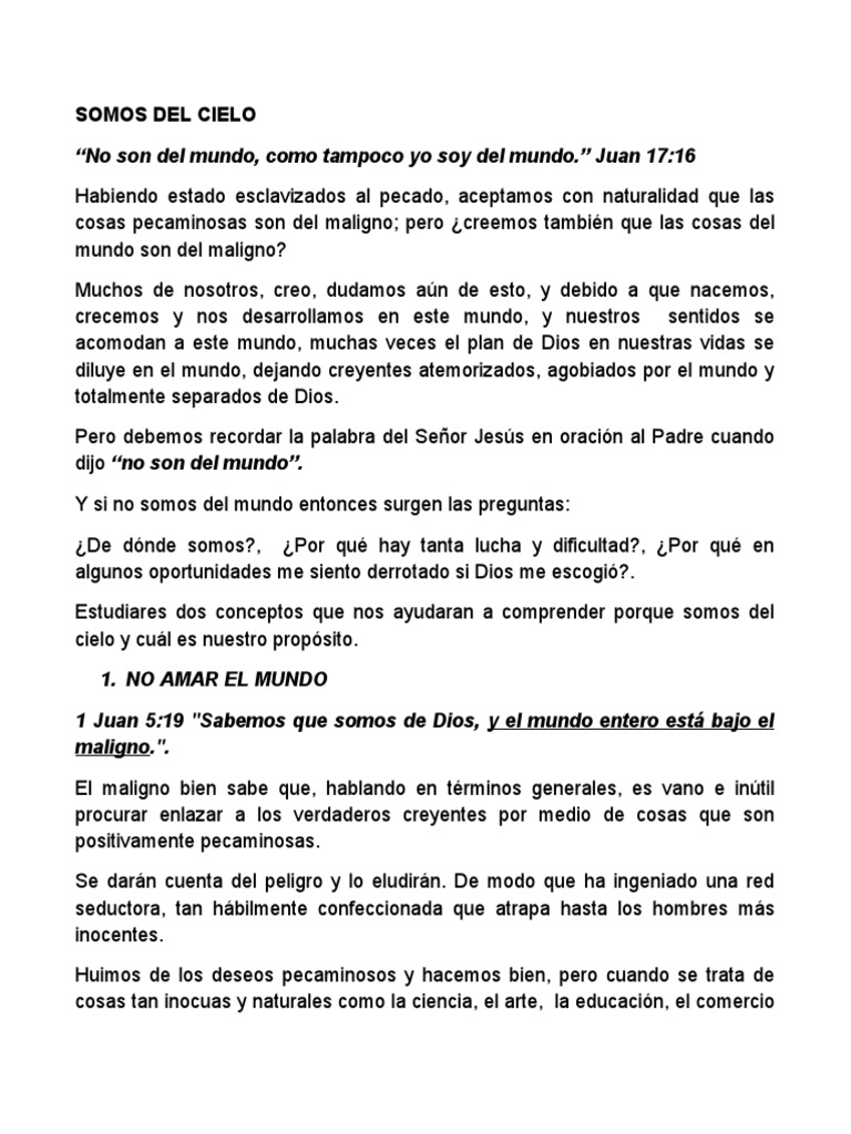 No somos del mundo: Propósito divino | PDF | Cristo (título) | Jesús