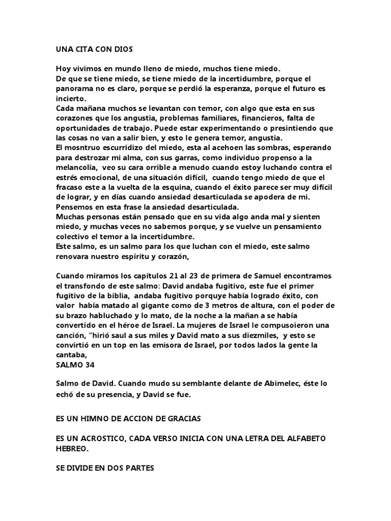 Salmo 34 | PDF | David | Temor