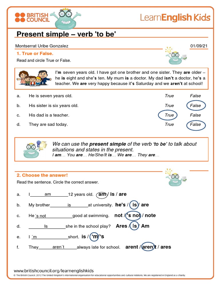 Present Simple Tobe | PDF