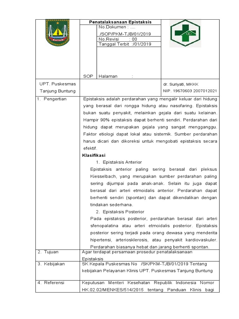Penatalaksanaan Metode Trotter Epistaksis | PDF | Sains & Matematika