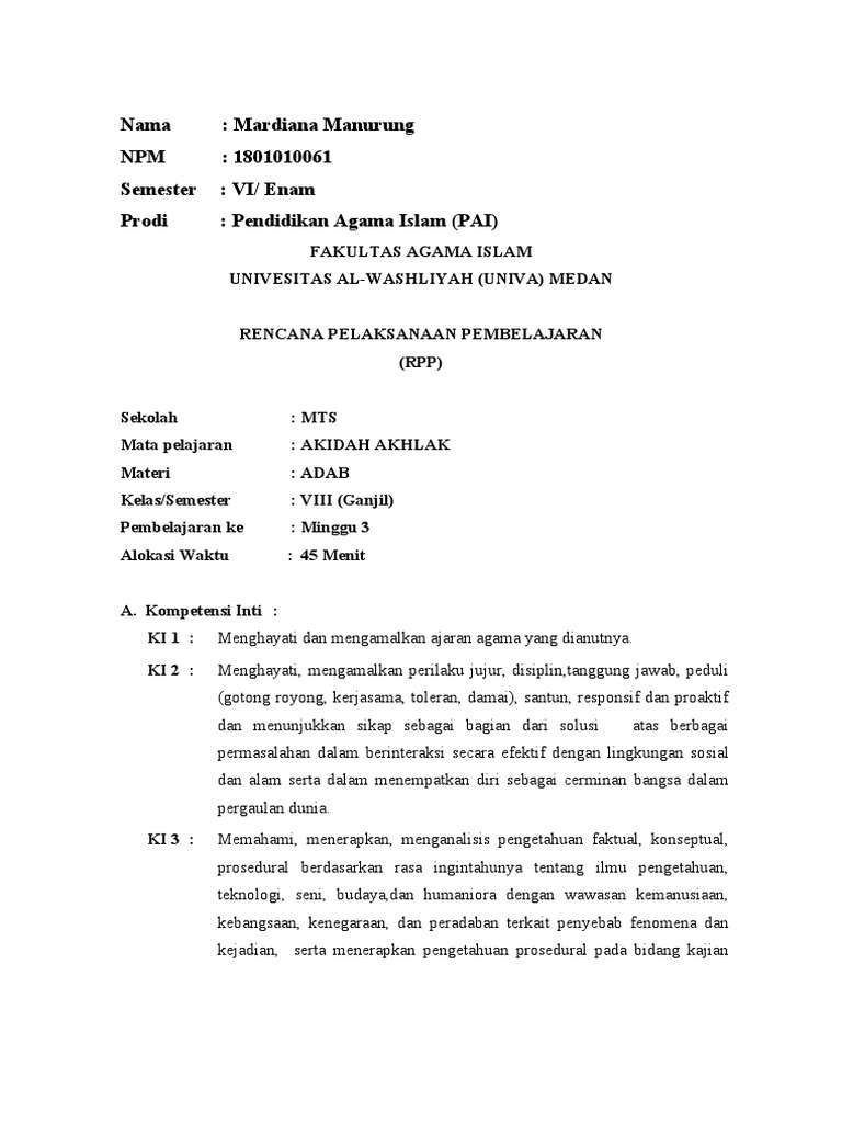 RPP Mikro Teaching | PDF