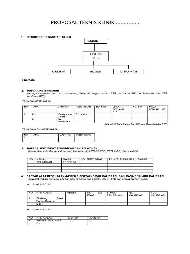 Panduan Proposal Teknis Klinik | PDF